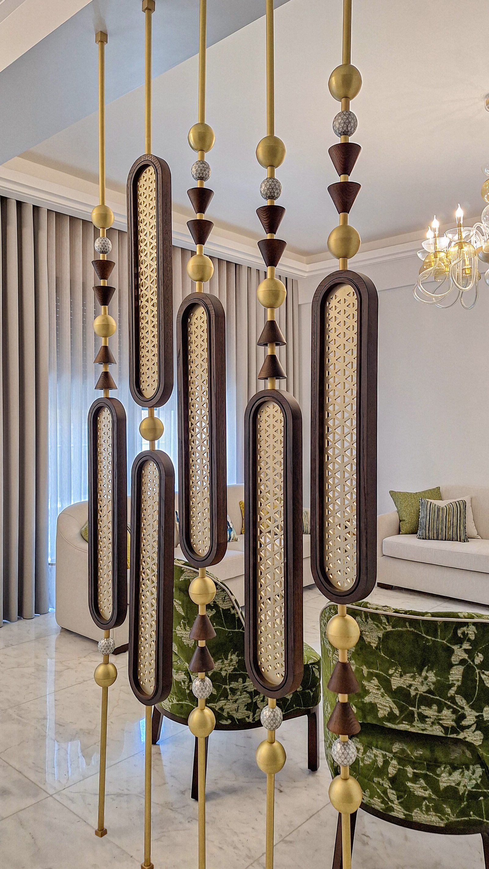 Golden Rattan Room Partition - daniad.design
